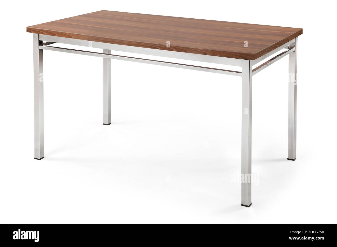 Single dining table on white background Stock Photo - Alamy