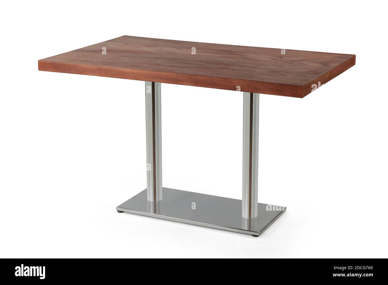 Single dining table on white background Stock Photo - Alamy