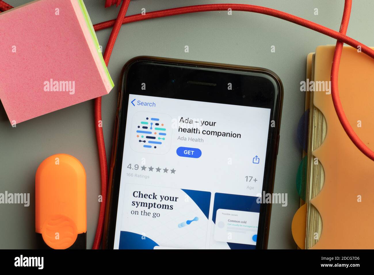 New York, United States - 7 November 2020: Ada app store logo on phone ...