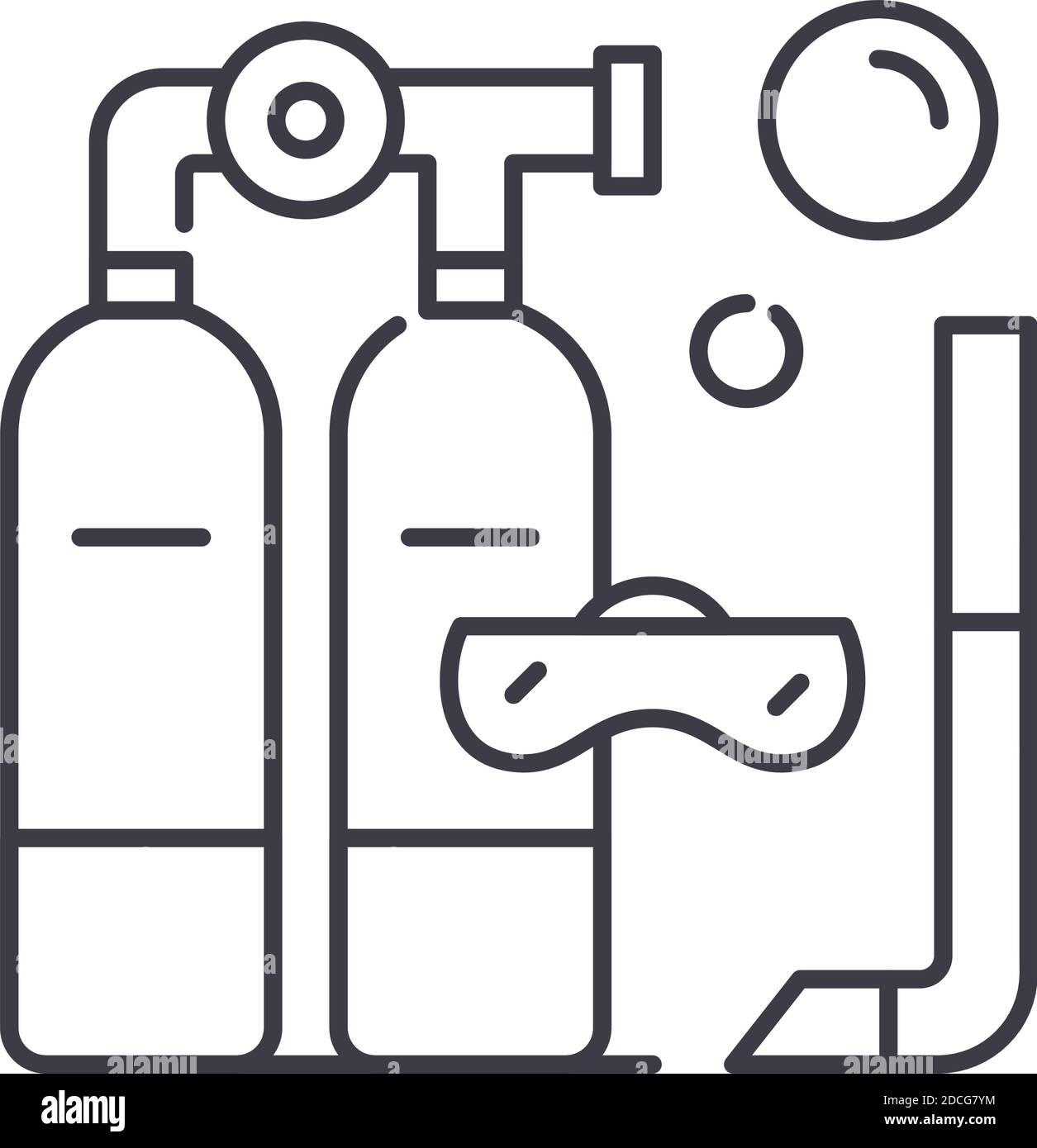 Dive icon, linear isolated illustration, thin line vector, web design ...