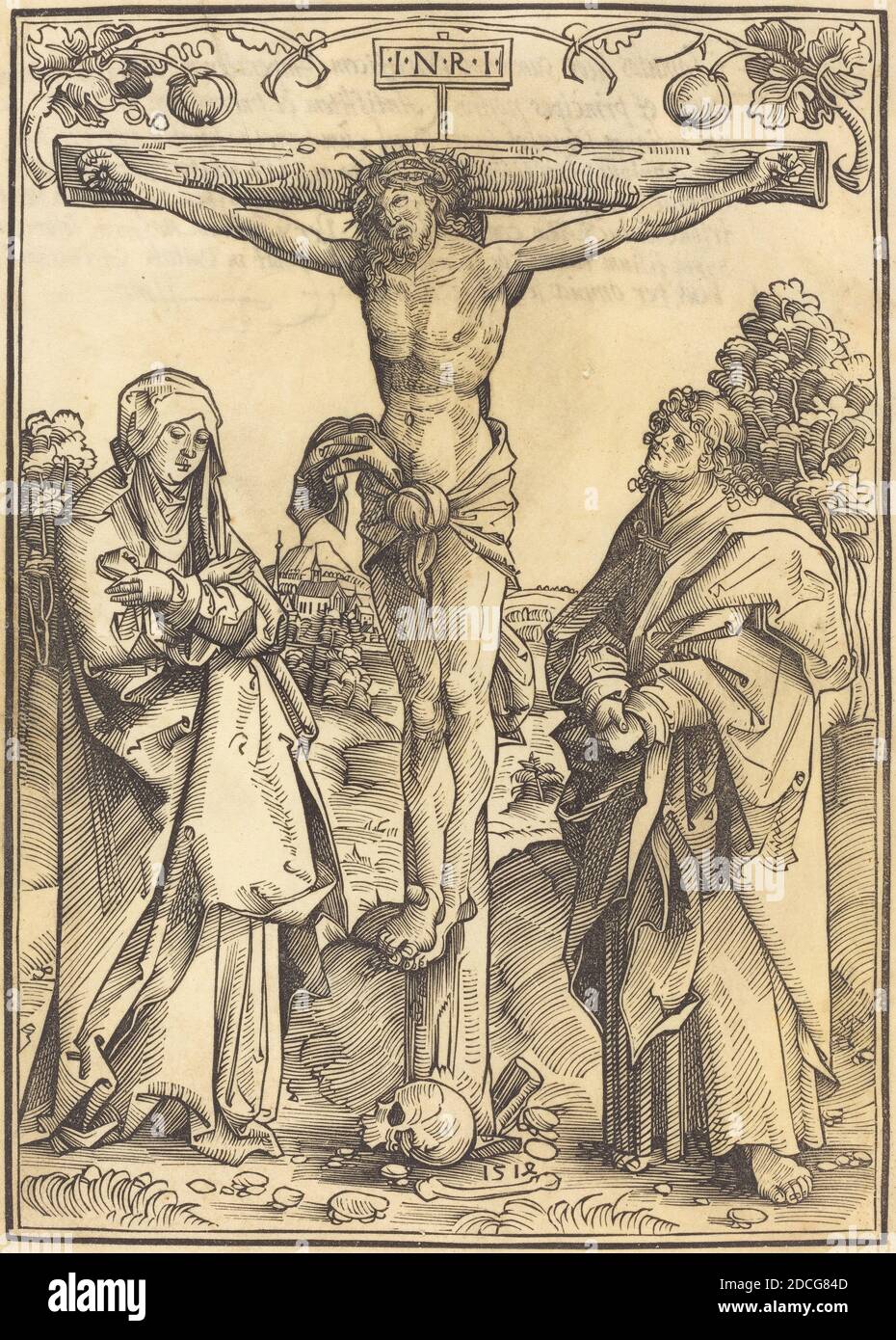 Wolf Traut, (artist), German, c. 1486 - 1520, Christ on the Cross with ...