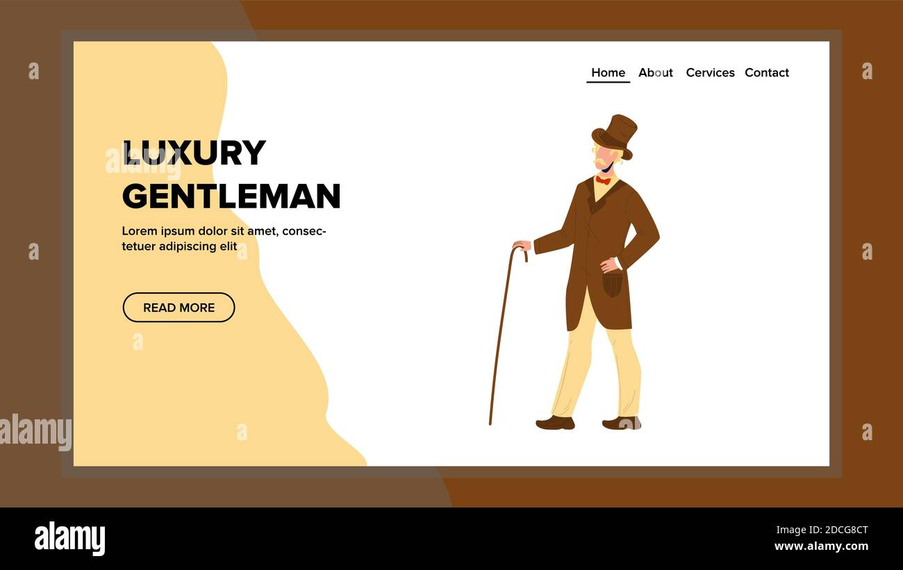Luxury Gentleman In Elegant Vintage Costume Vector Stock Vector Image ...
