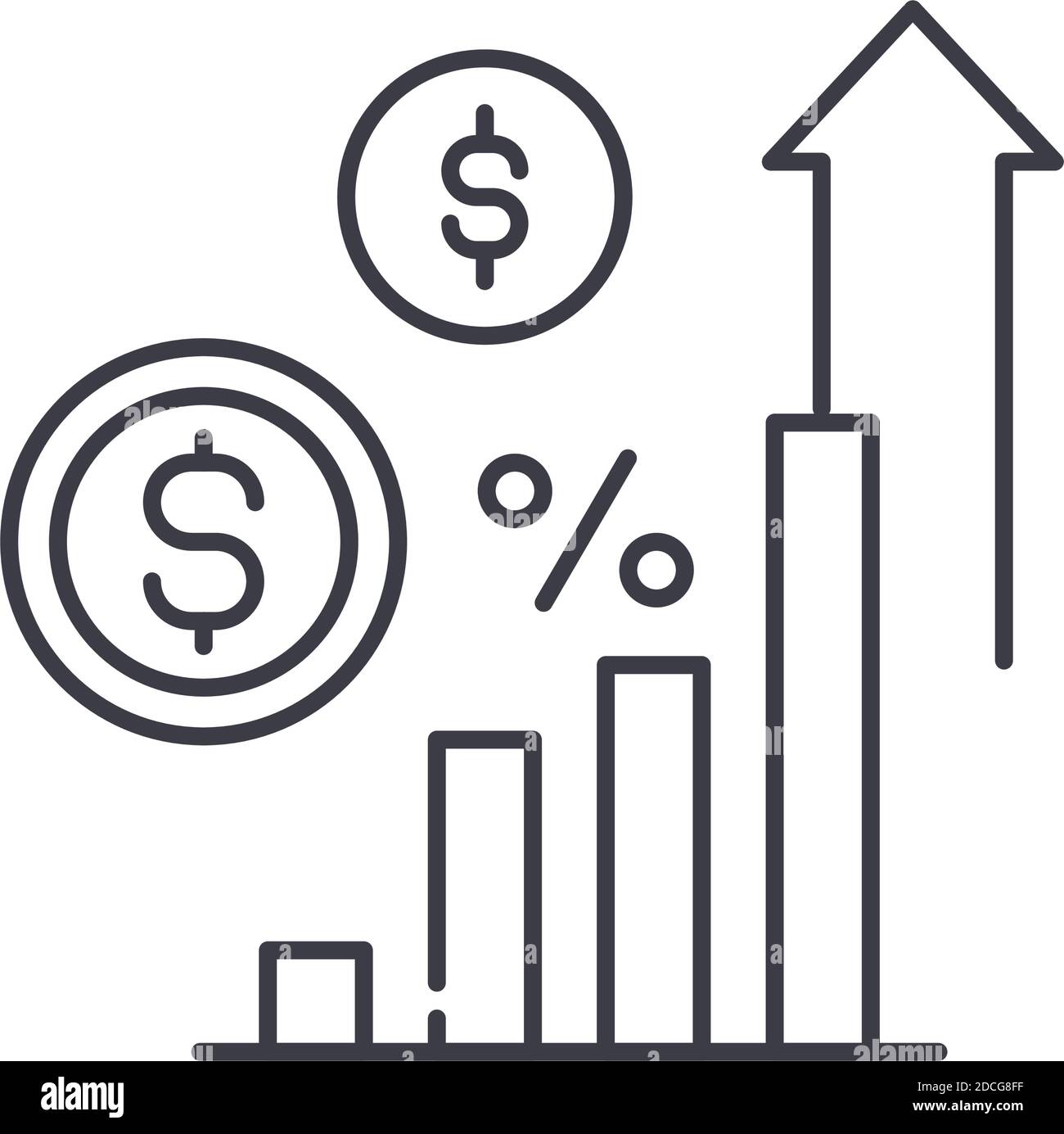 Dividends icon, linear isolated illustration, thin line vector, web ...