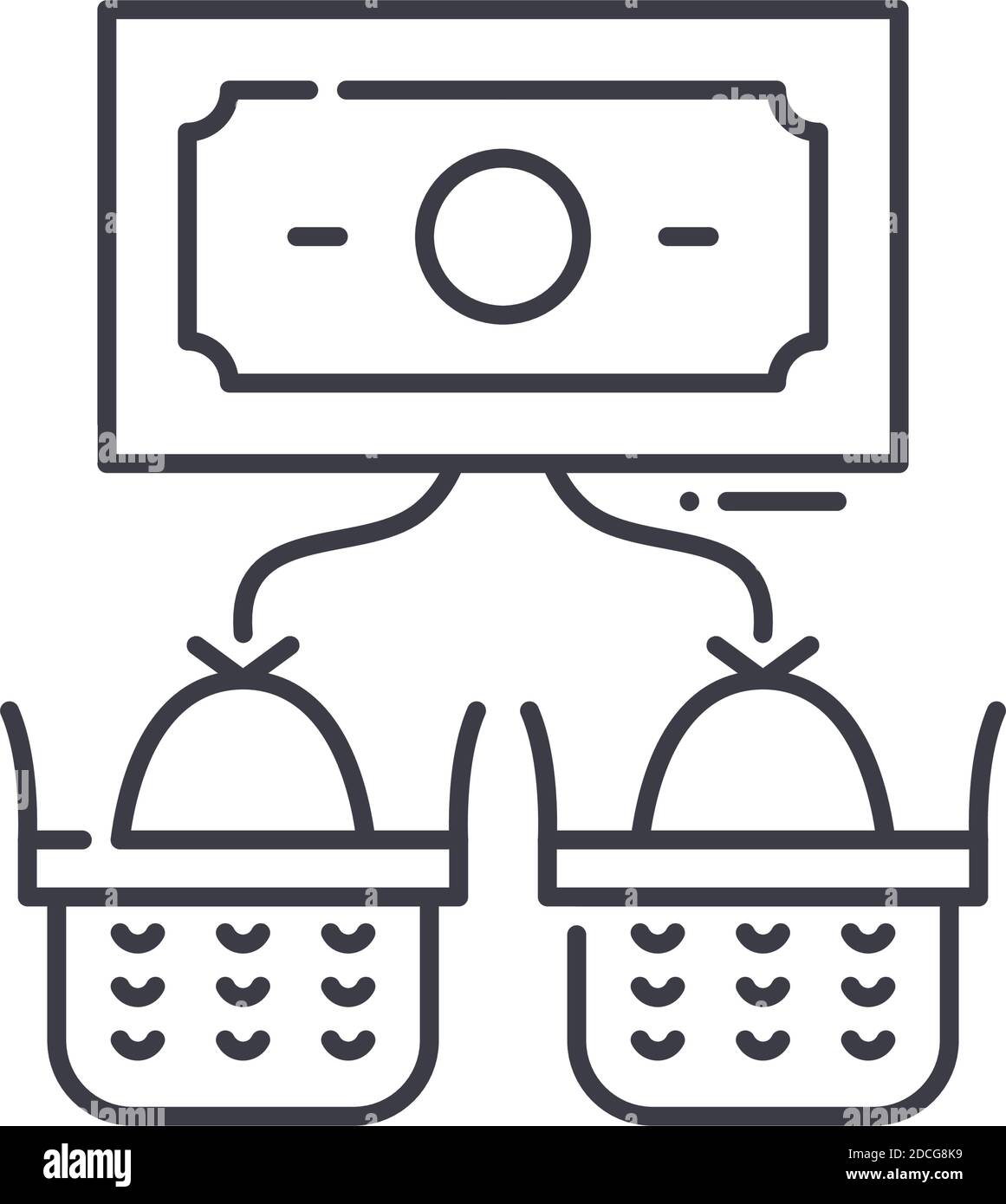 Diversification icon, linear isolated illustration, thin line vector ...