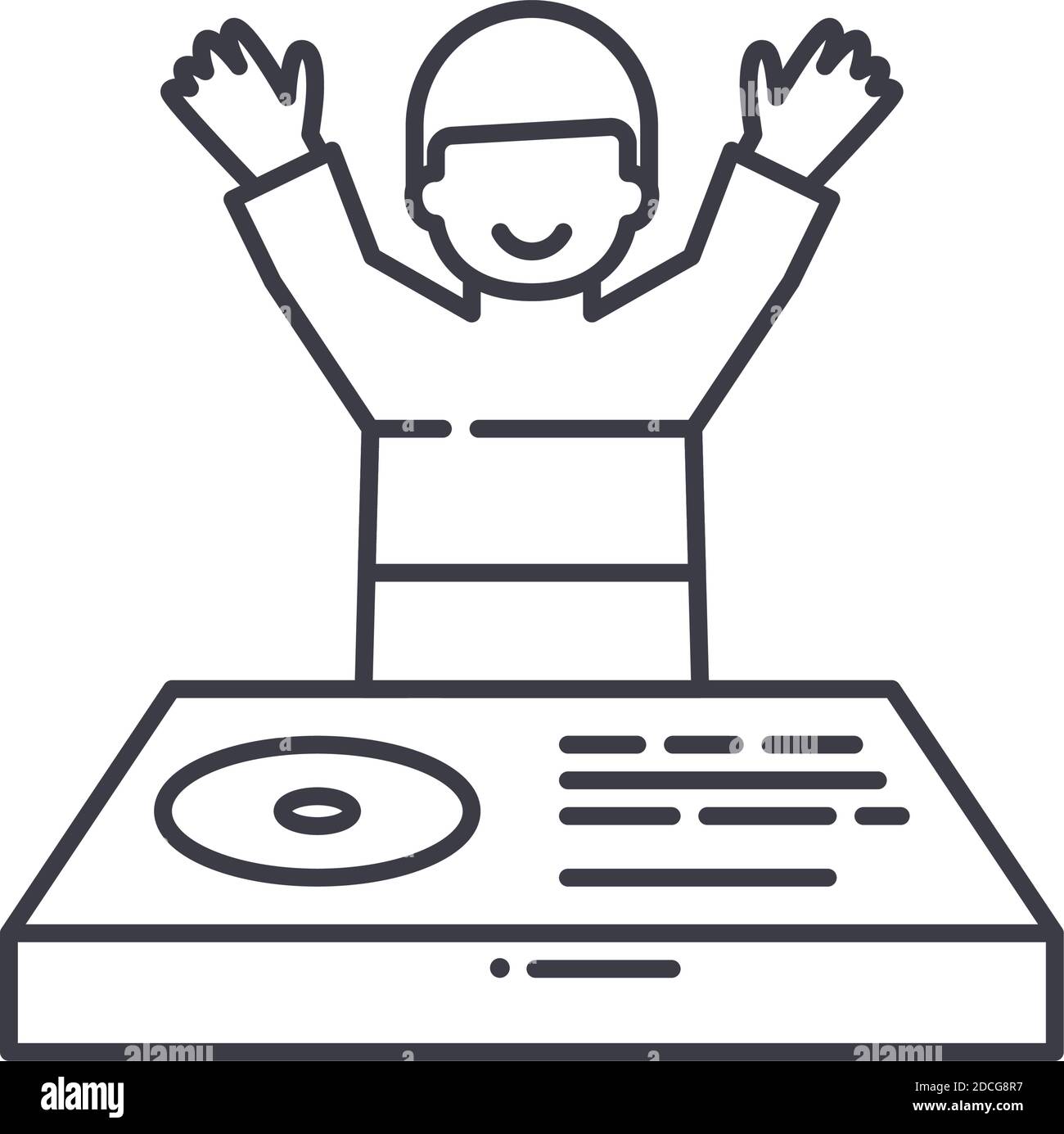 Dj concept icon, linear isolated illustration, thin line vector, web ...