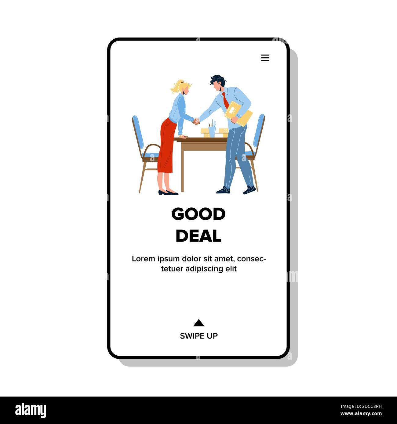 Good Deal Businesspeople Shaking Hands Vector Illustration Stock Vector ...