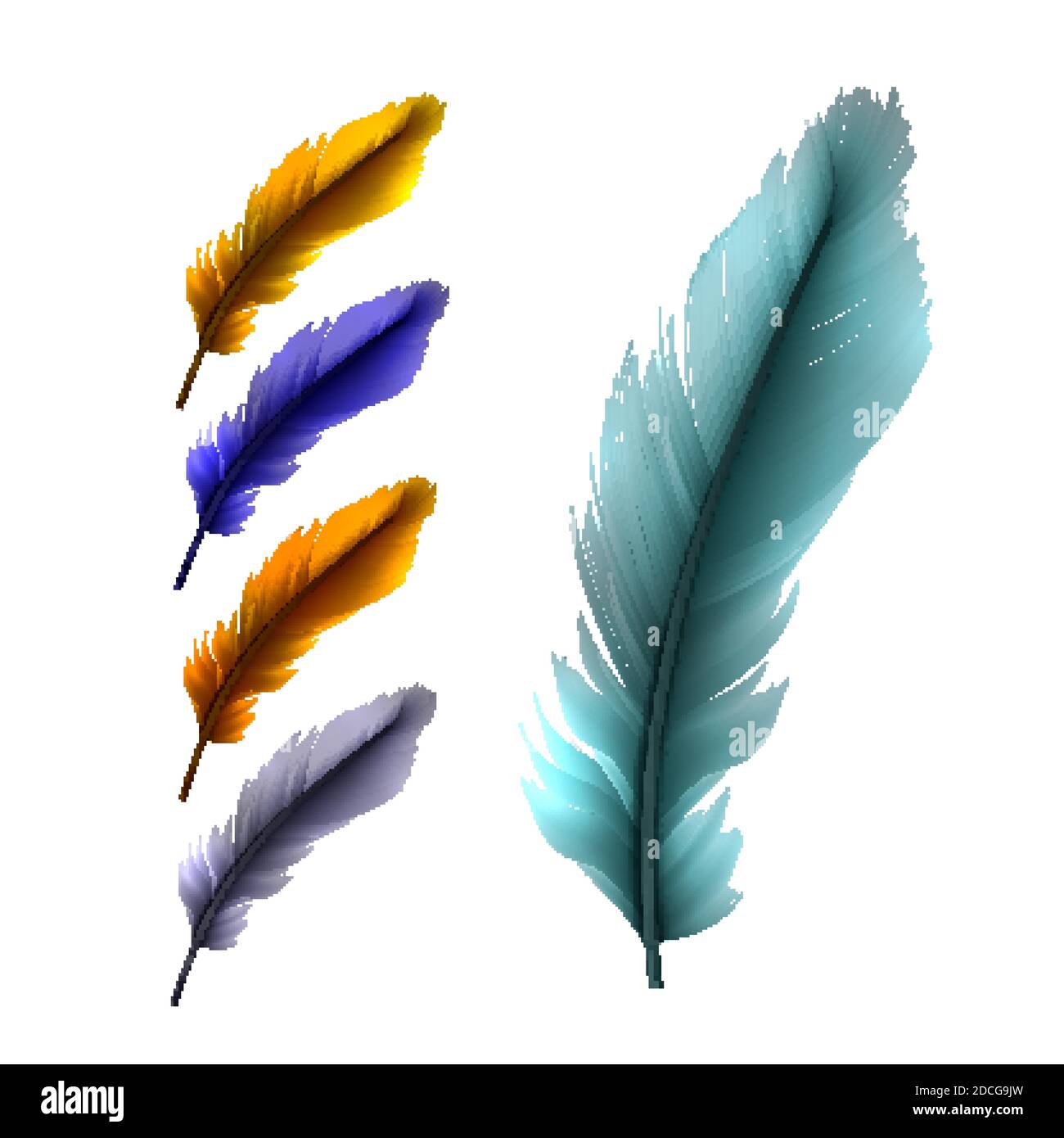 Feather Pen Vintage Writer Accessory Set Vector Stock Vector Image ...