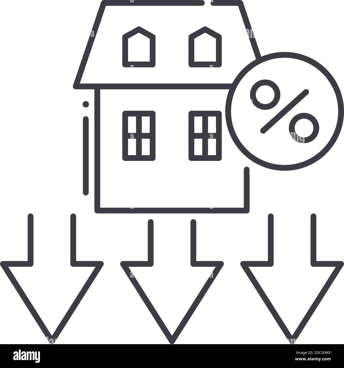 Discount rate icon, linear isolated illustration, thin line vector, web ...