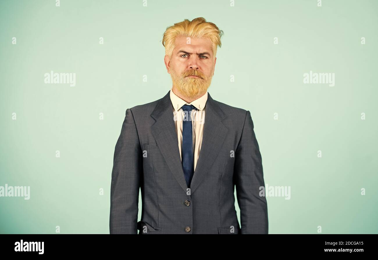 Eccentric boss. Stylish and confident. Confident businessman wear suit ...