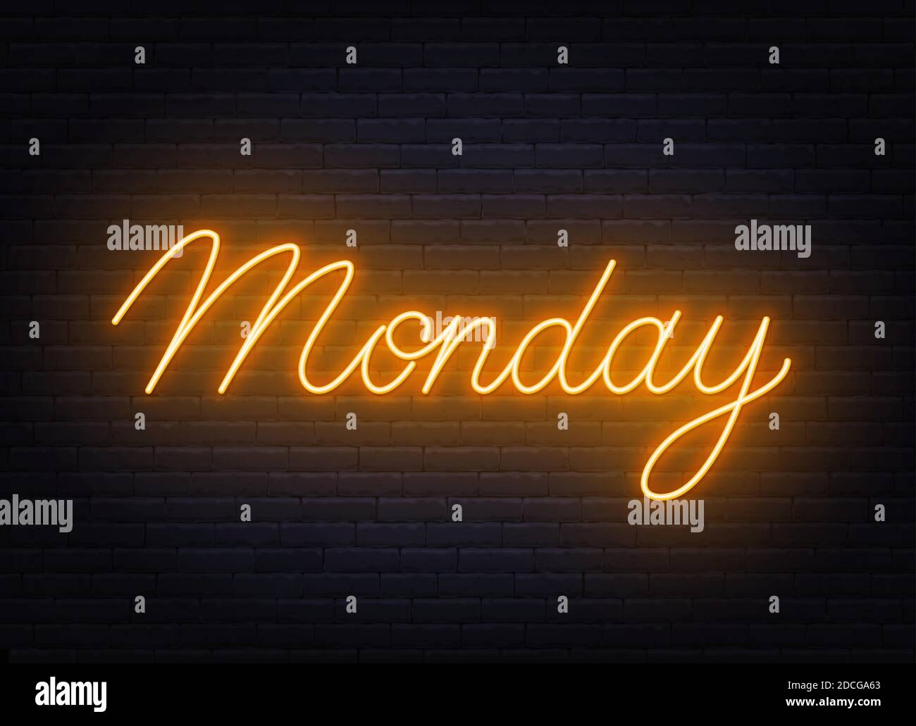 Monday neon sign on hi-res stock photography and images - Alamy
