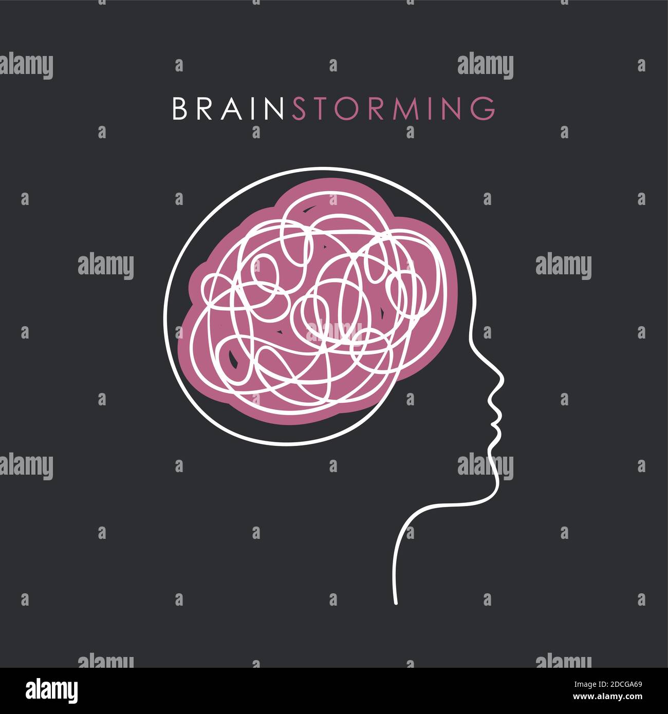 abstract female head brain strorming concept vector illustration EPS10 ...