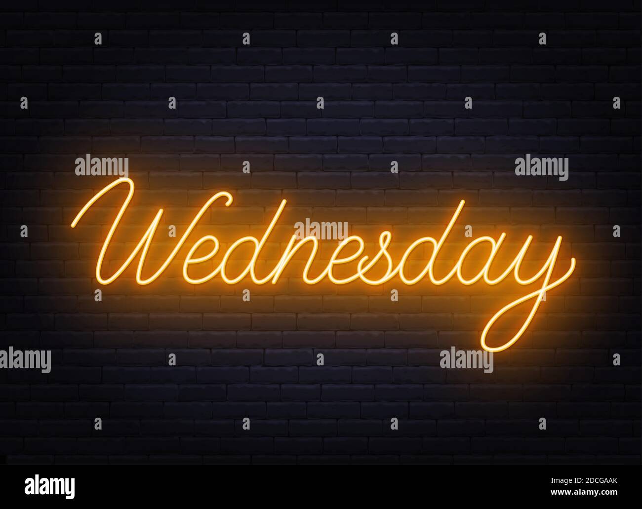 Wednesday neon sign on brick wall background Stock Vector Image & Art ...
