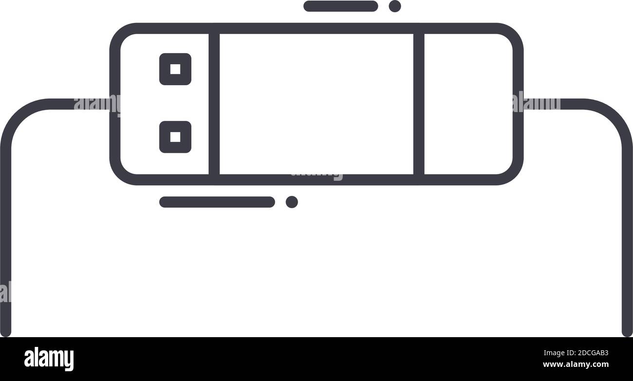 Diode icon, linear isolated illustration, thin line vector, web design ...