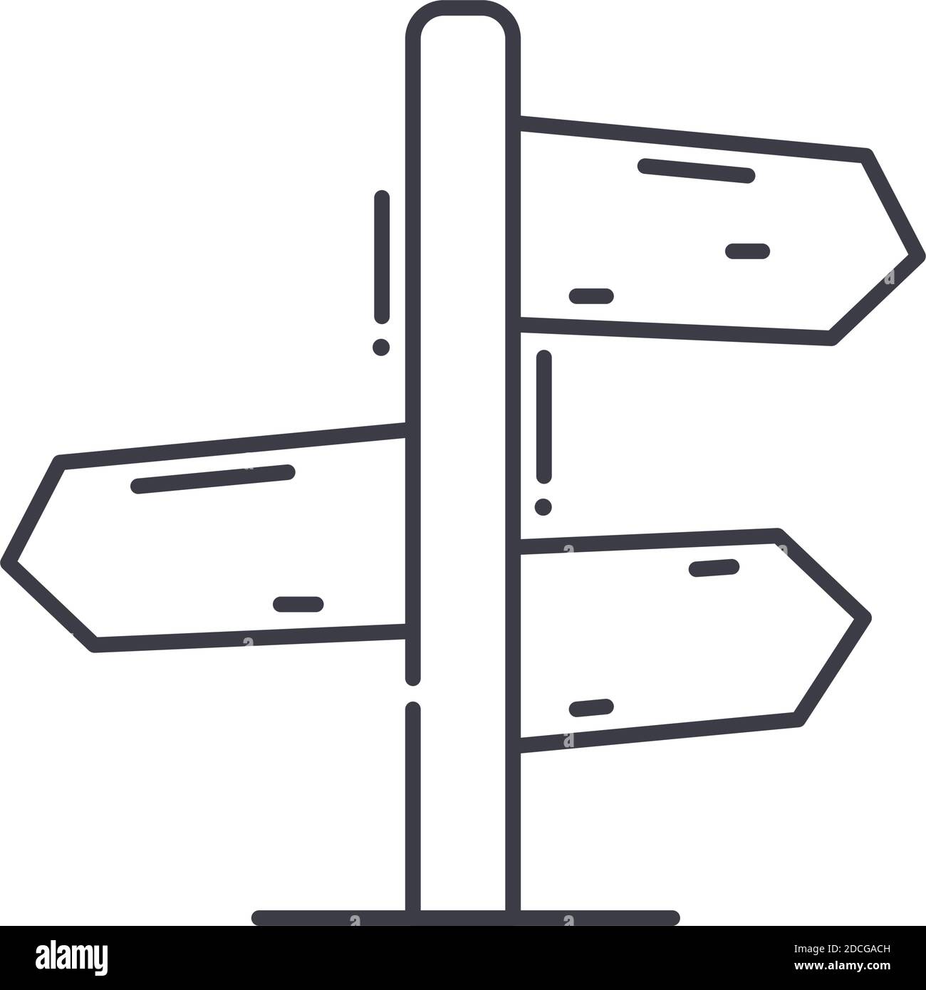 Direction signs icon, linear isolated illustration, thin line vector ...