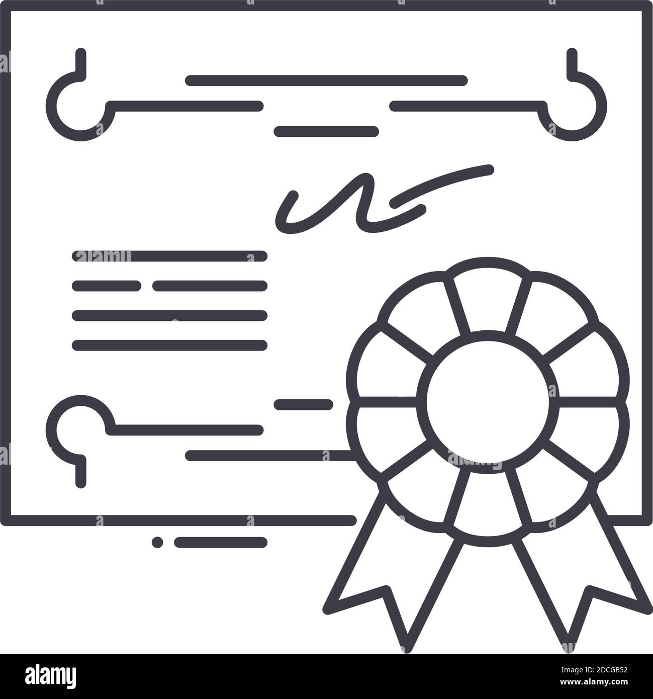 Diploma image icon linear Cut Out Stock Images & Pictures - Alamy