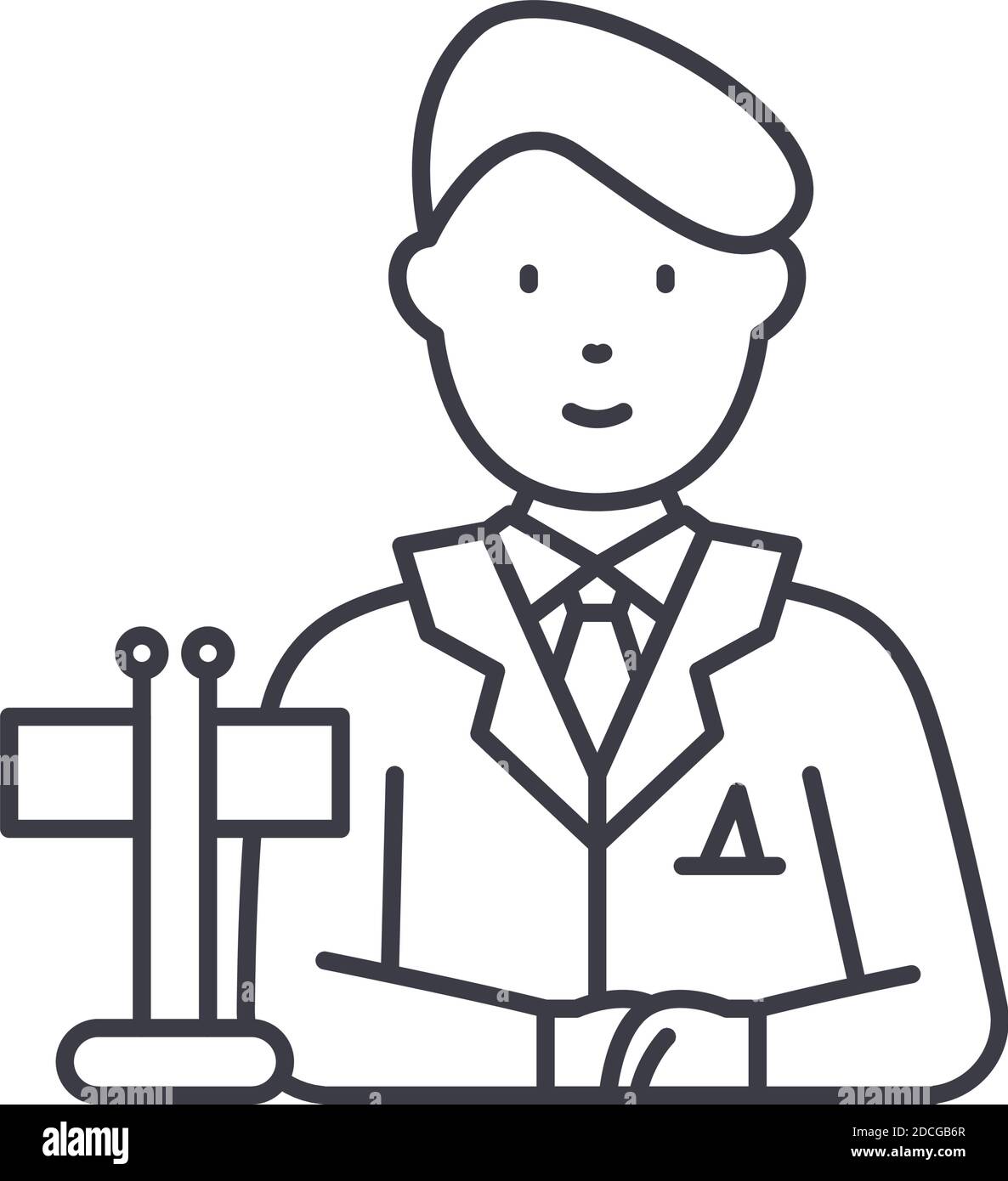 Diplomat icon, linear isolated illustration, thin line vector, web ...