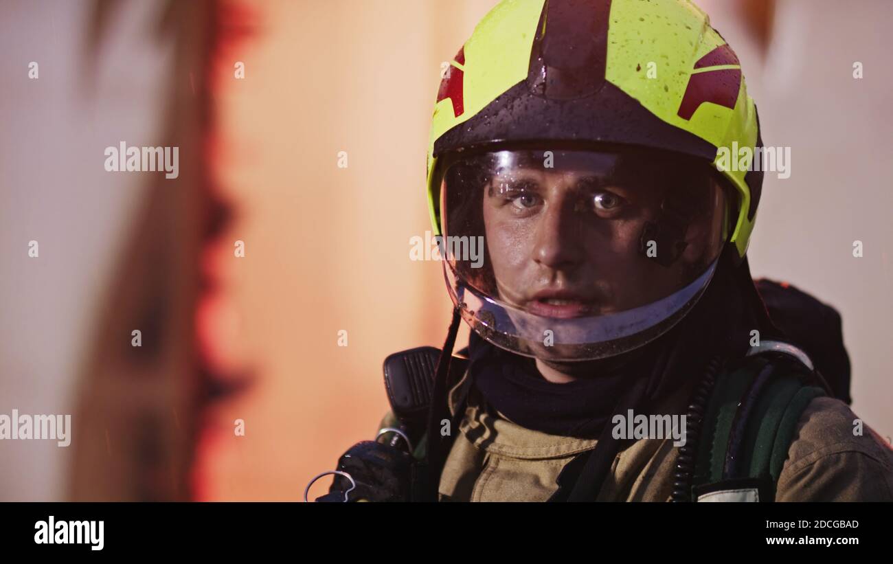 Tired firefigter hi-res stock photography and images - Alamy