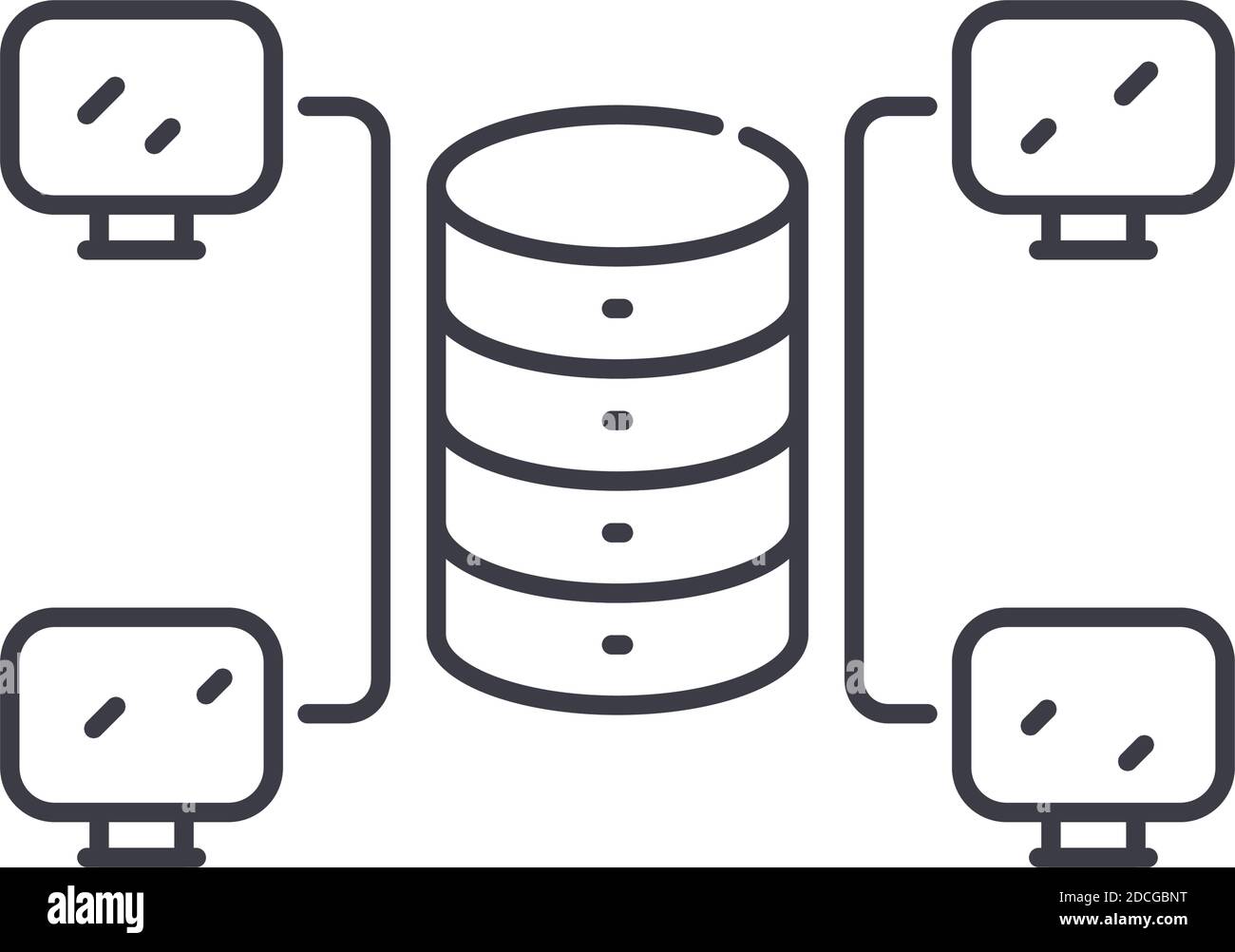 Digital strategy plan icon, linear isolated illustration, thin line ...