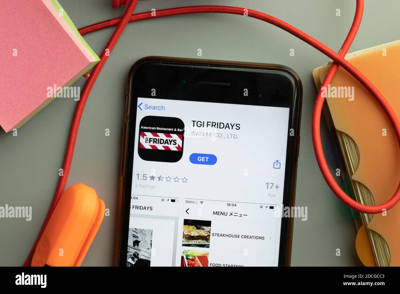 New York, United States - 7 November 2020: TGI FRIDAYS app store logo ...