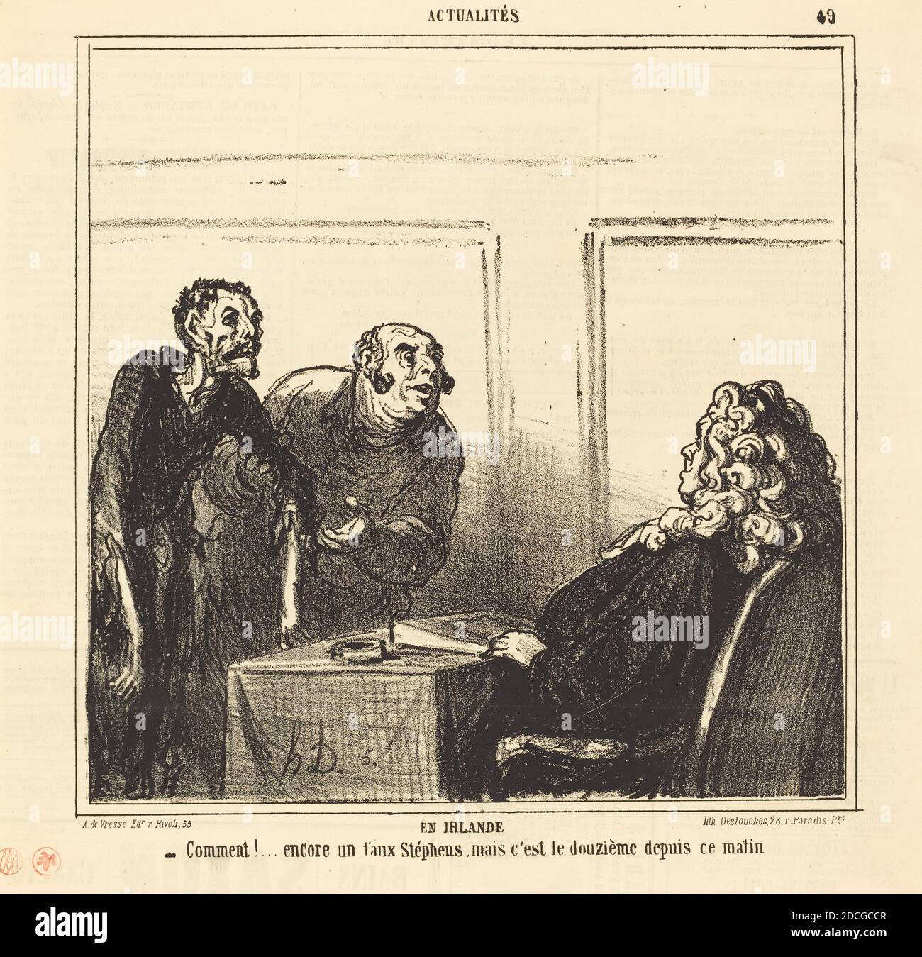 Honoré Daumier, (artist), French, 1808 - 1879, En Irlande, lithograph ...
