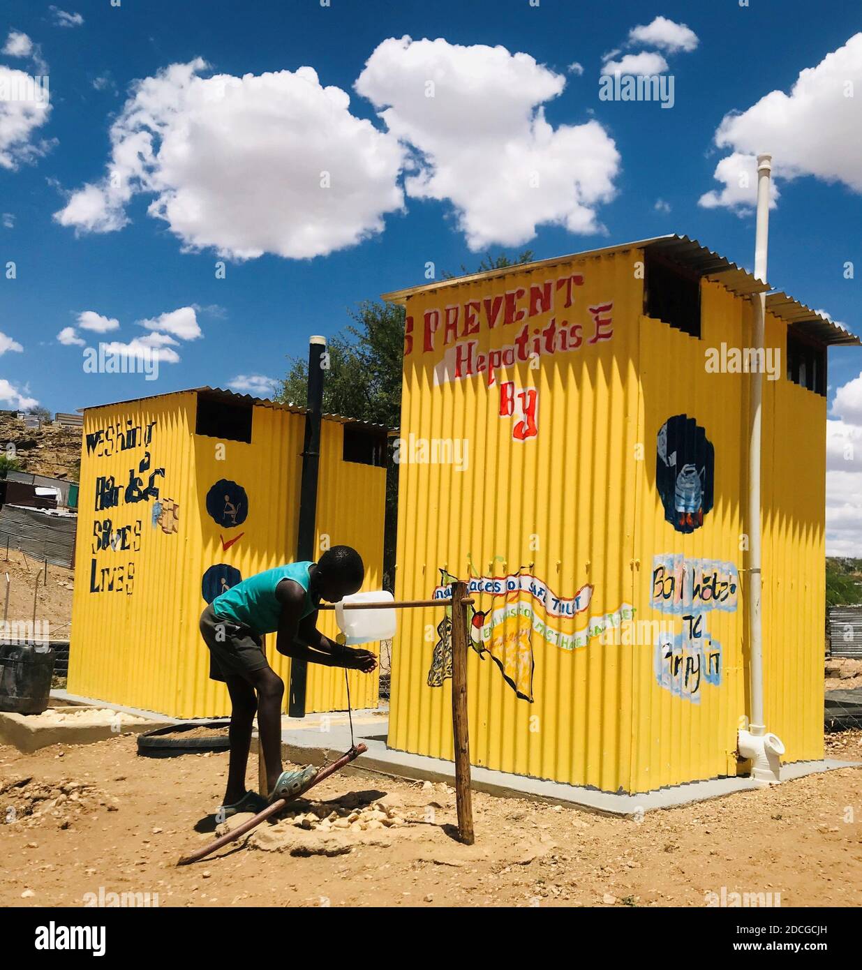 Windhoek, Namibia. 20th Nov, 2020. A child washes his hands in ...