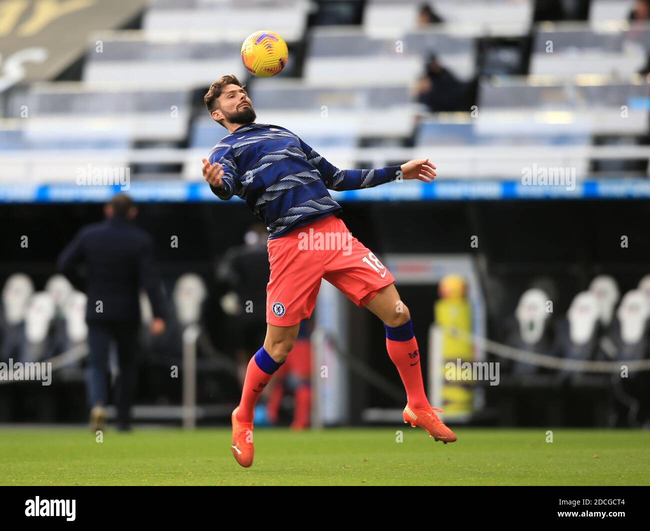 Chelsea's Olivier Giroud warming up before the Premier League match at ...