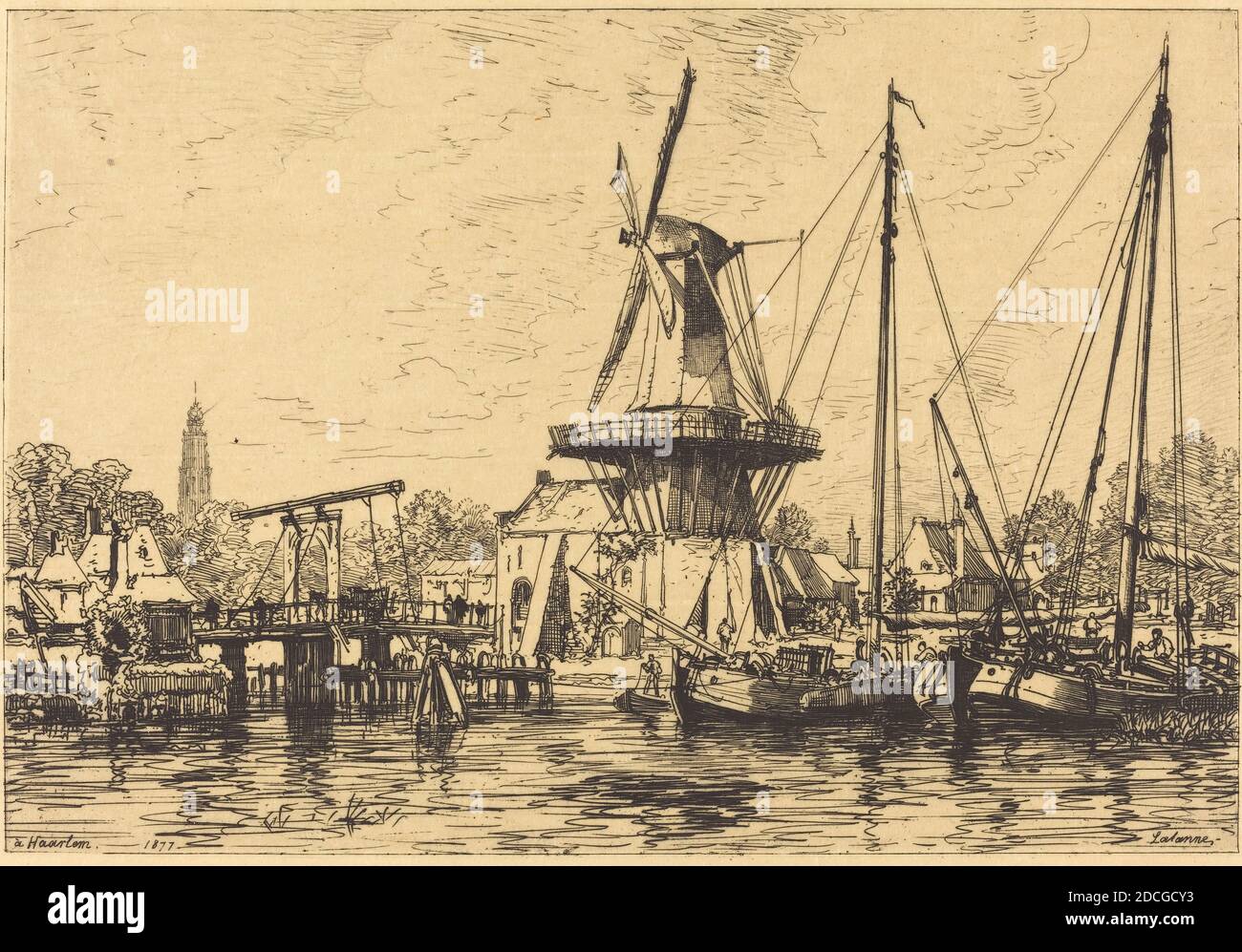 Maxime Lalanne, (artist), French, 1827 - 1886, A Haarlem, 1877, etching ...