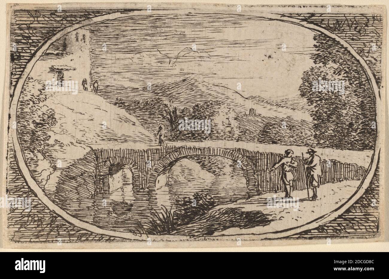 Herman van Swanevelt, (artist), Dutch, c. 1600 - 1655, A Stone Bridge ...