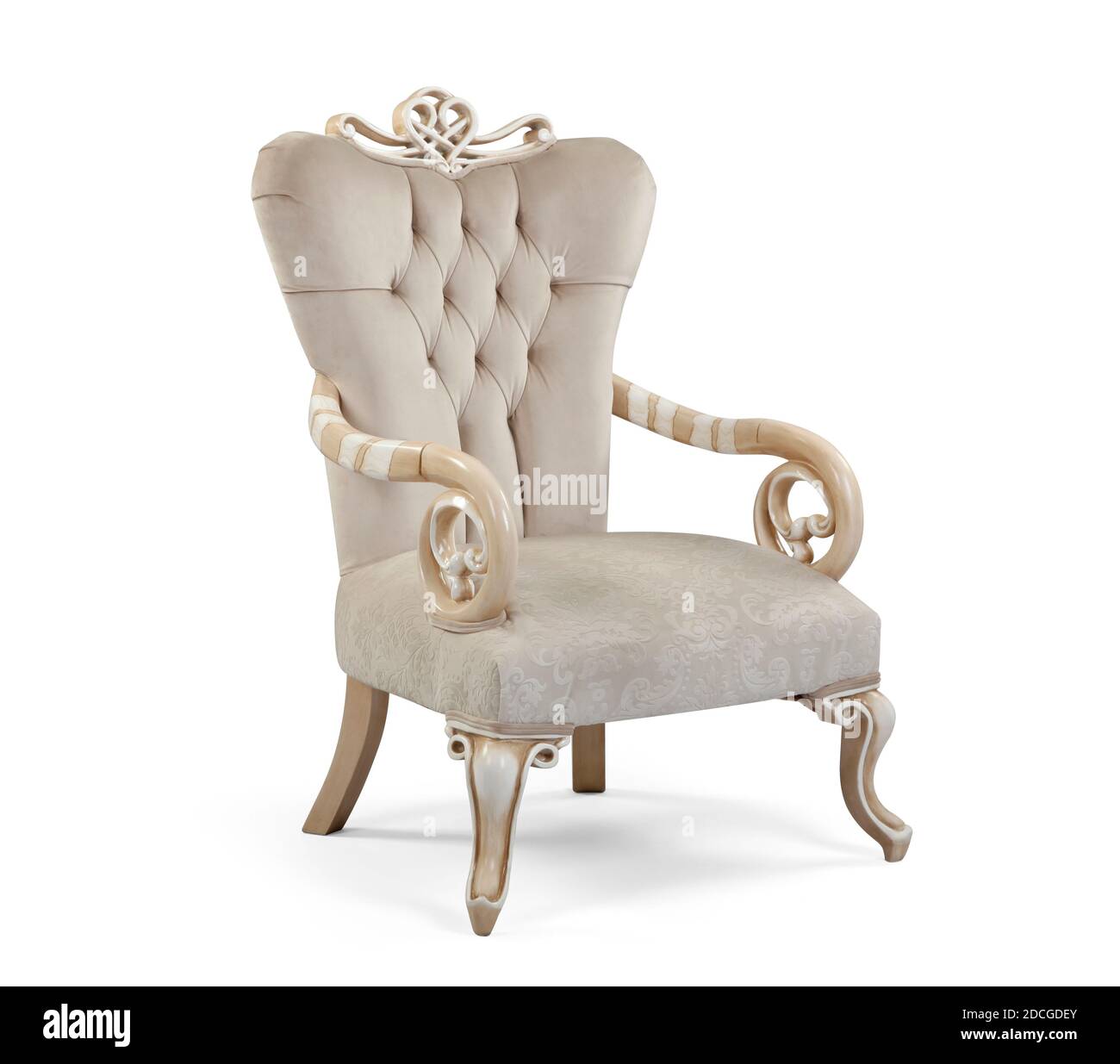 Classic single sofa isolated on white background. corner view Stock ...