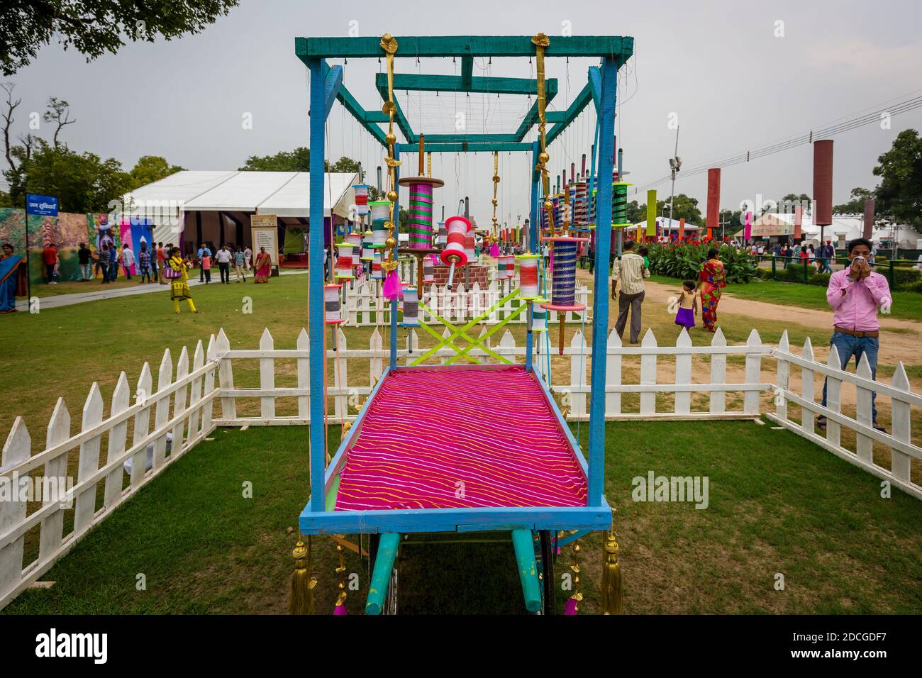 View of colourful handmade traditional items on display at the ...
