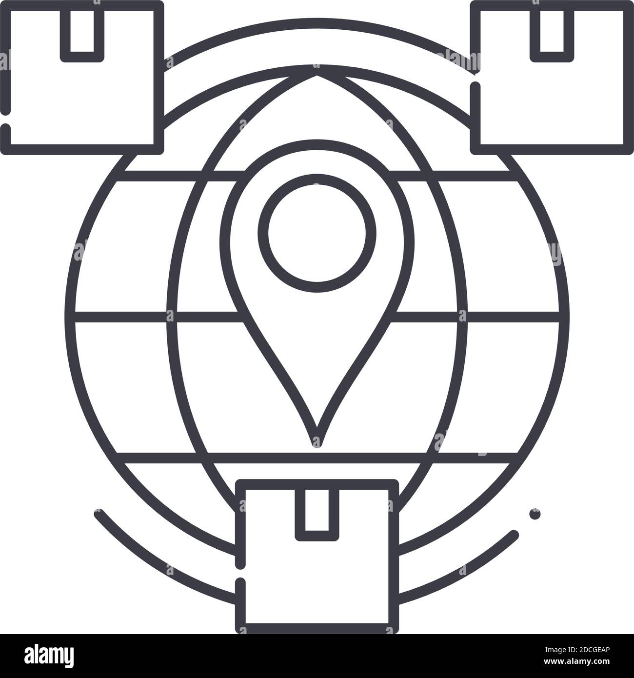 Distribution icon, linear isolated illustration, thin line vector, web ...