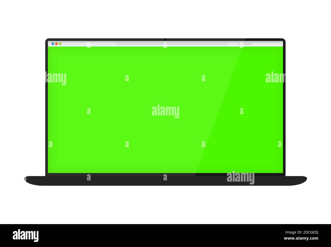 Realistic Modern slim laptop. Greenscreen, Illustration for business ...