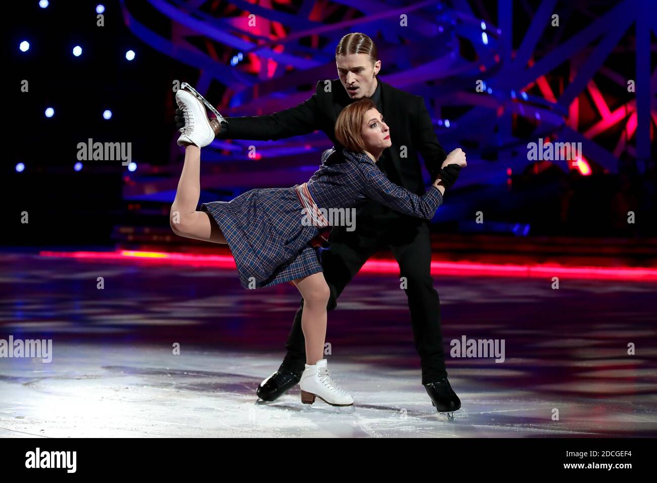 November 21, 2020. Moscow, Russia, TV show 'Ice Age' for First chanel ...
