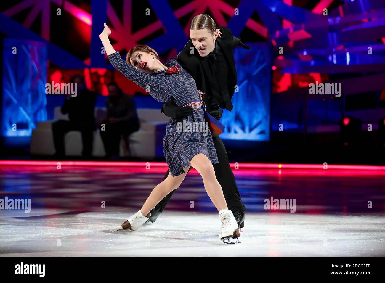 November 21, 2020. Moscow, Russia, TV show 'Ice Age' for First chanel ...