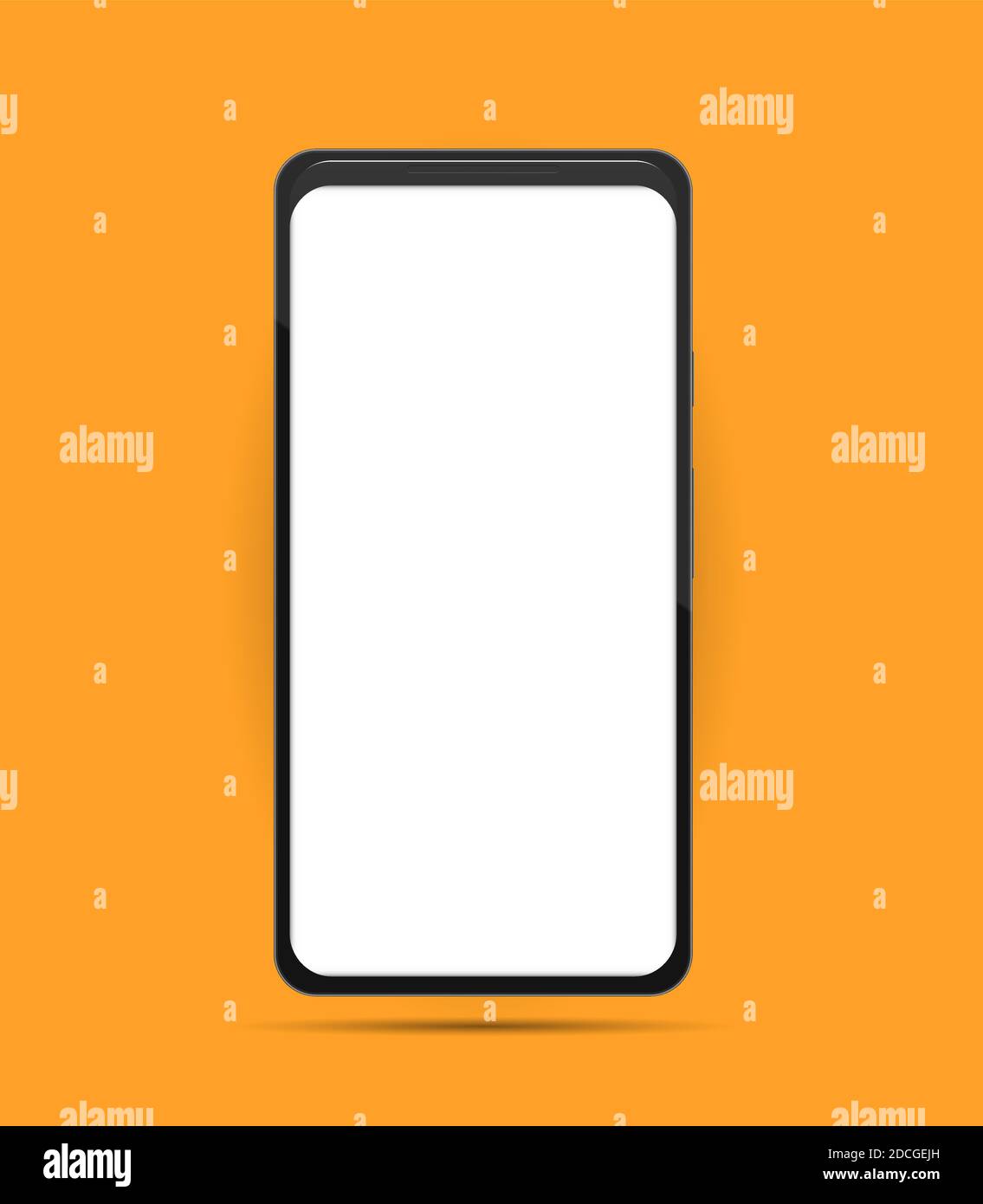 Realistic Modern slim smartphone, phone with shadows. Solid color ...