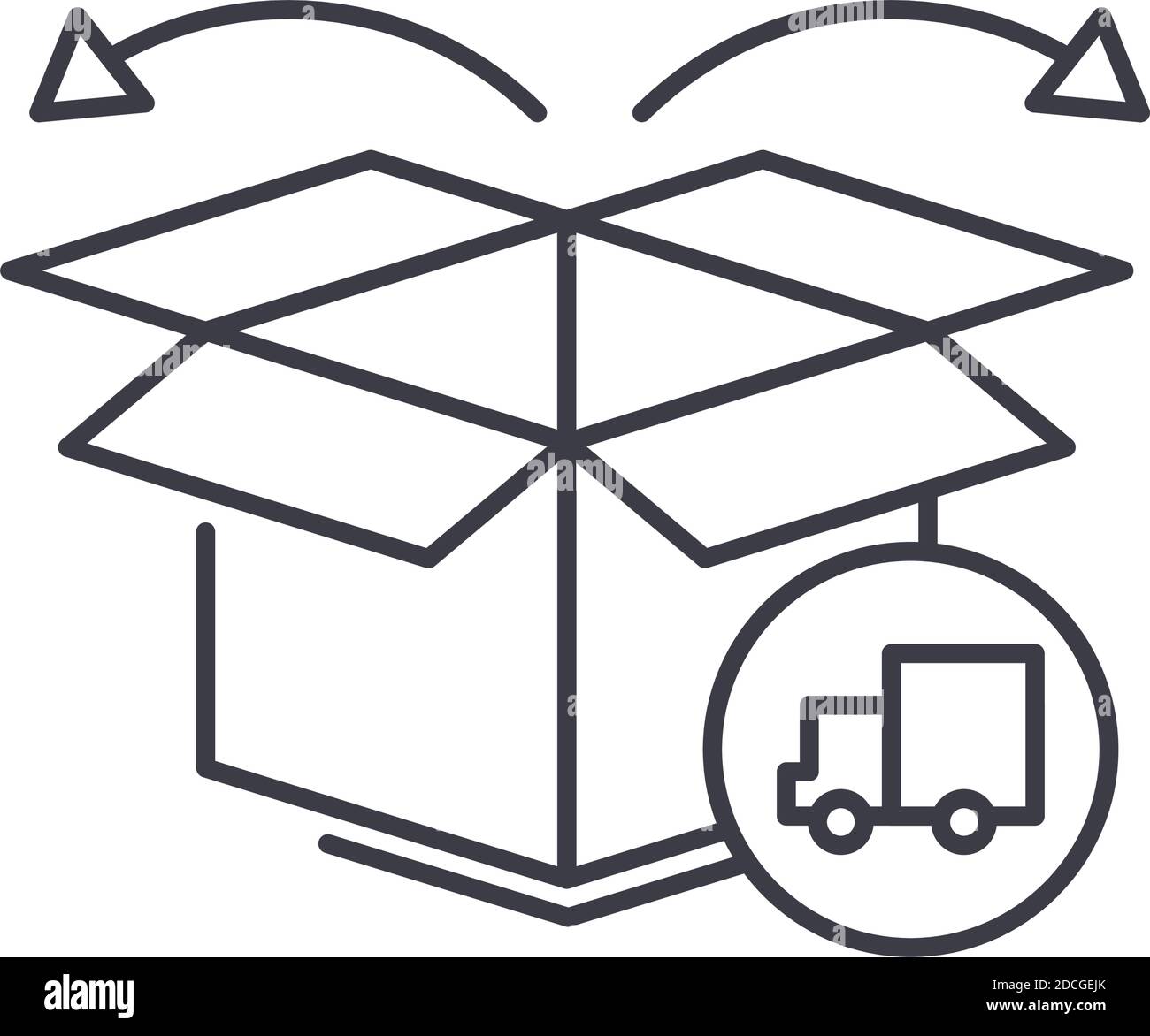 Distribution plan icon, linear isolated illustration, thin line vector ...
