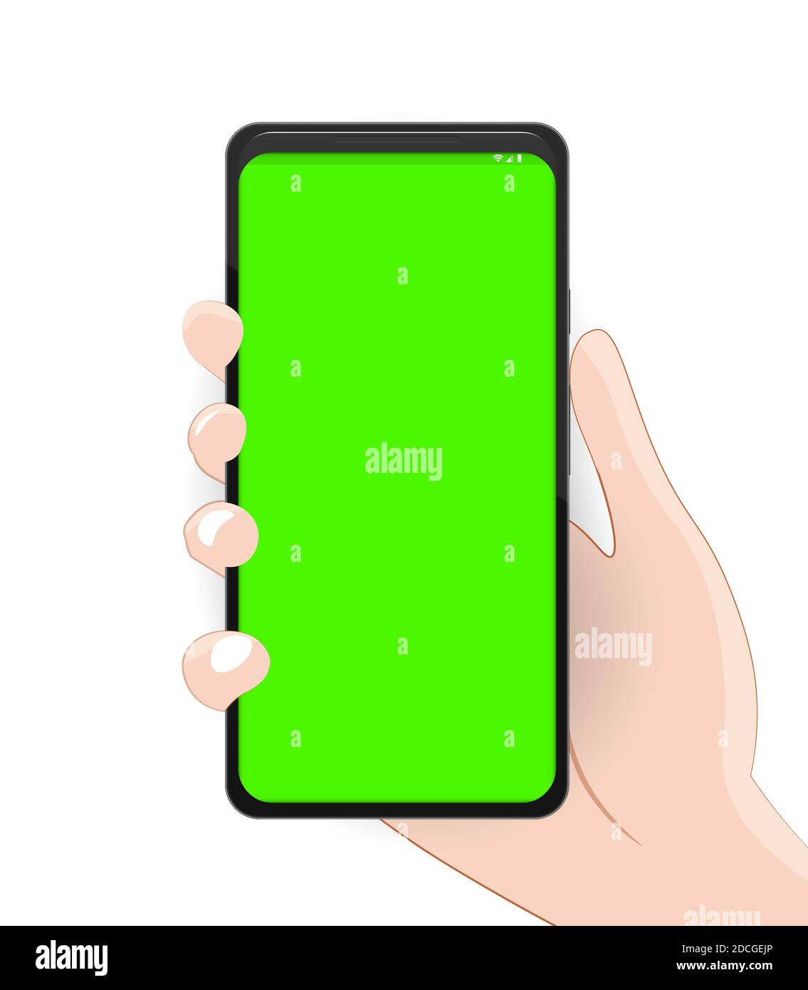 Realistic Modern slim Smartphone, phone. Greenscreen, Illustration for ...