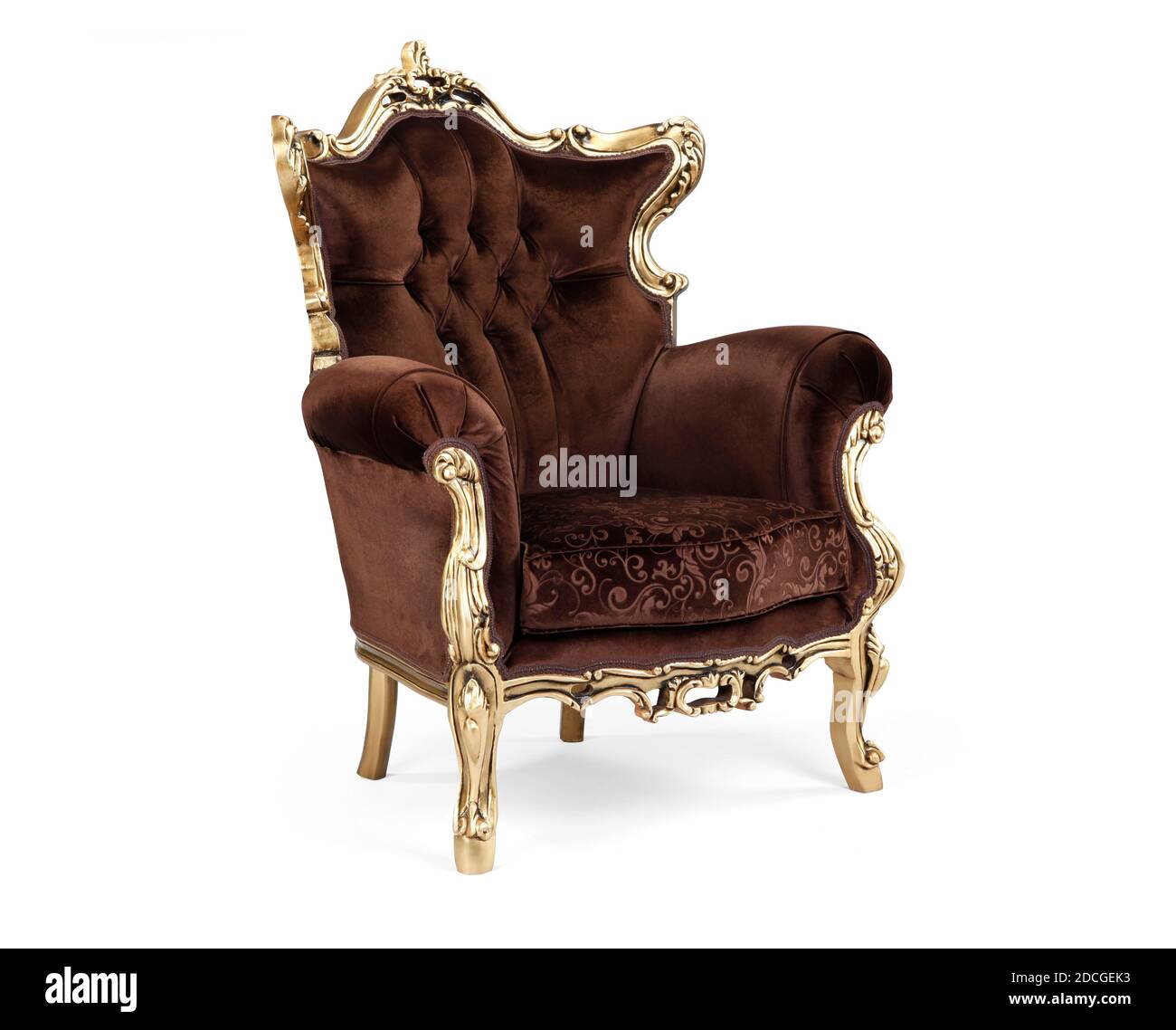 Classic single sofa isolated on white background. corner view Stock ...