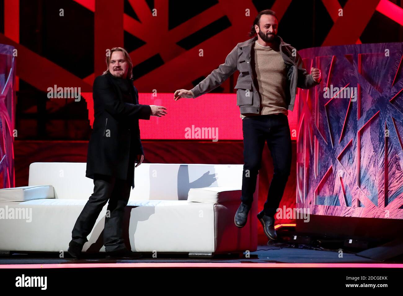 November 21, 2020. Moscow, Russia, TV show 'Ice Age' for First chanel ...