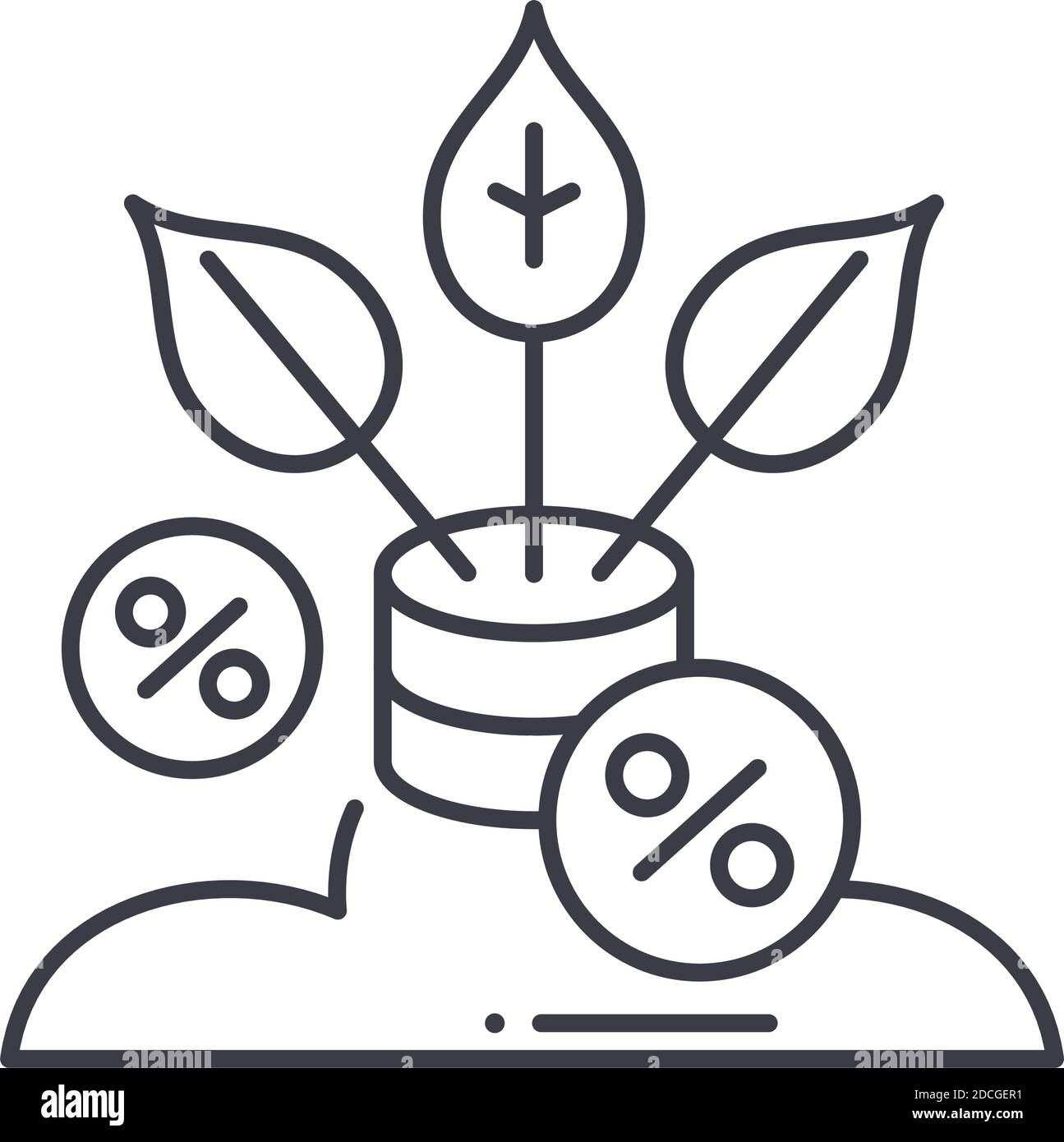 Dividend icon, linear isolated illustration, thin line vector, web ...