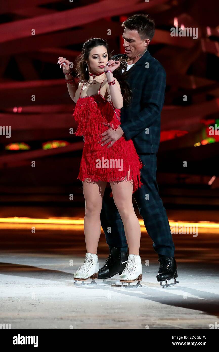 November 21, 2020. Moscow, Russia, TV show 'Ice Age' for First chanel. In picture: Vlad Topalov ...