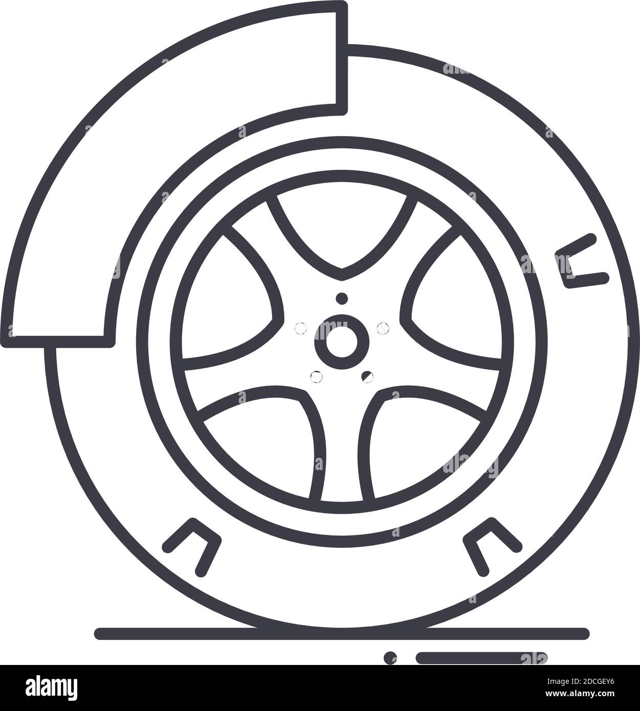 Disc brake icon, linear isolated illustration, thin line vector, web ...