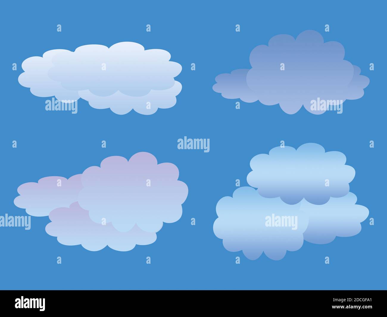 different clouds vector isolated on white background Stock Photo - Alamy