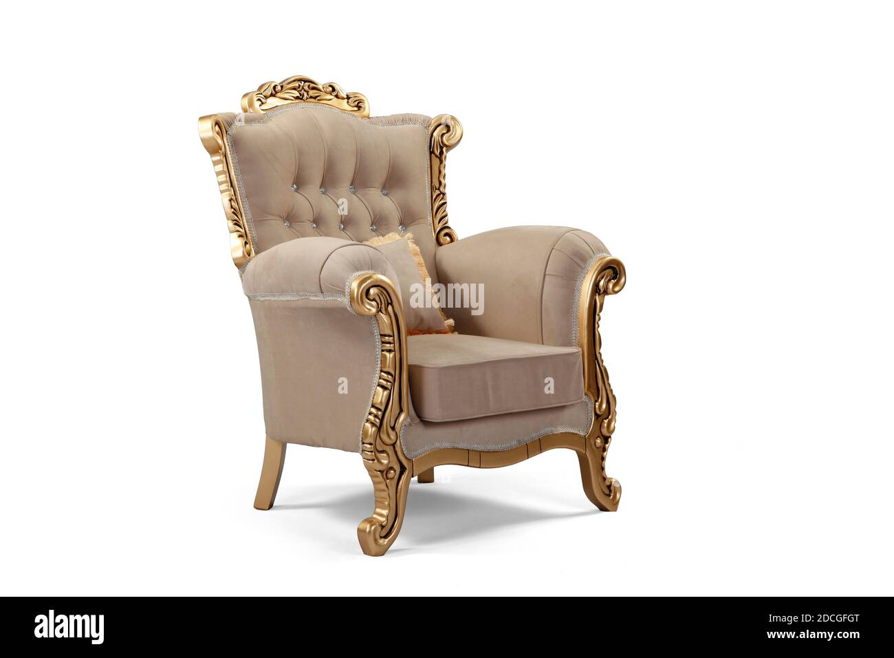 Classic single sofa isolated on white background. corner view Stock ...