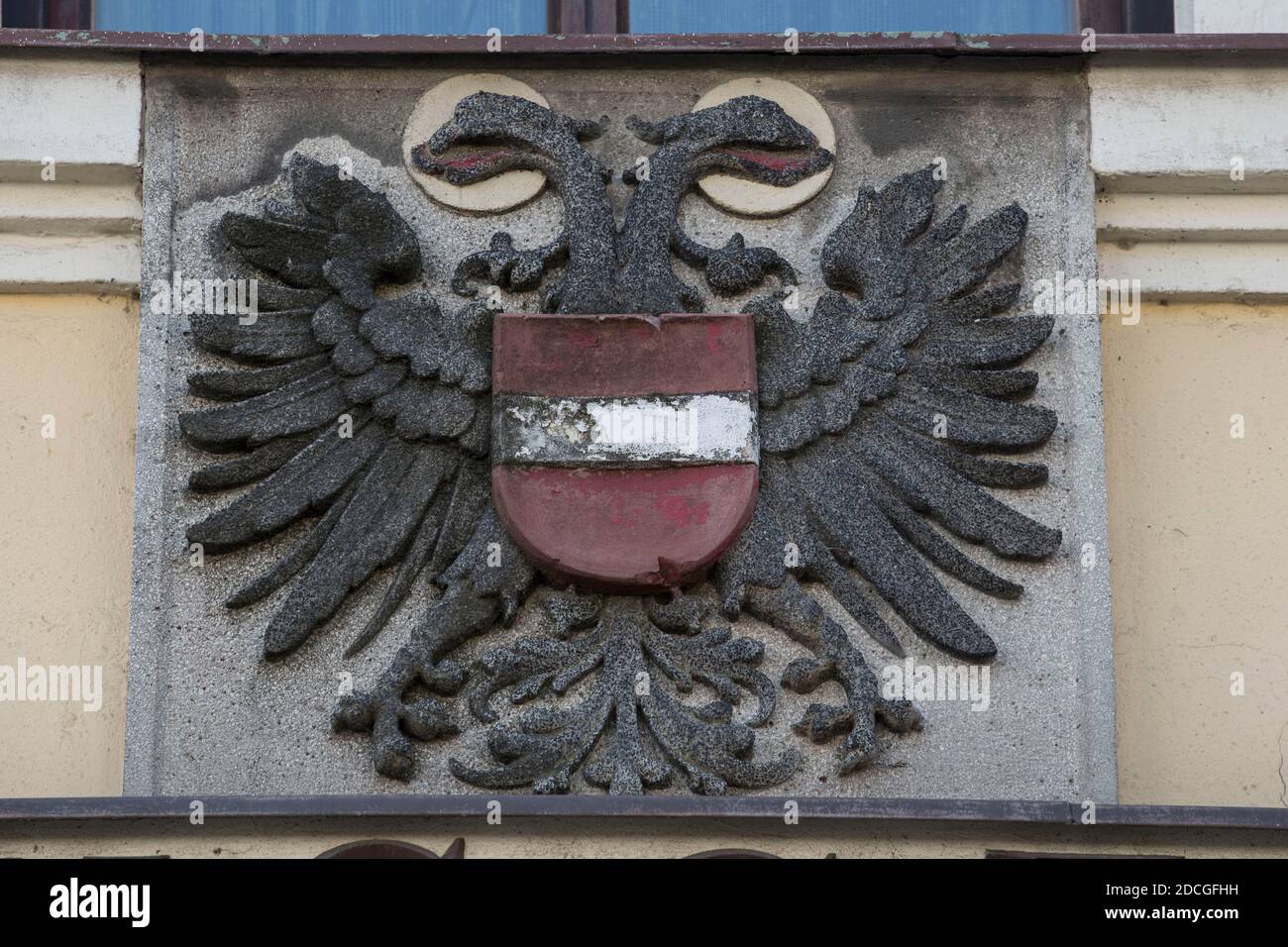 stone emblem of the double headed eagle of the austrian hungarian ...