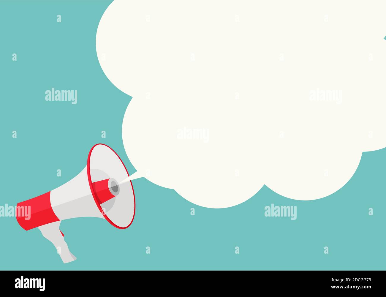 Megaphone with Speech Bubble Illustration Stock Photo - Alamy