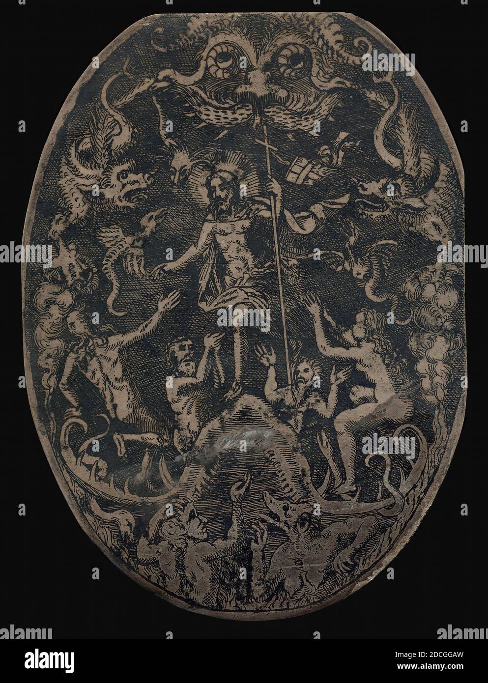 German 16th Century, (artist), Christ in Limbo, niello plate Stock ...