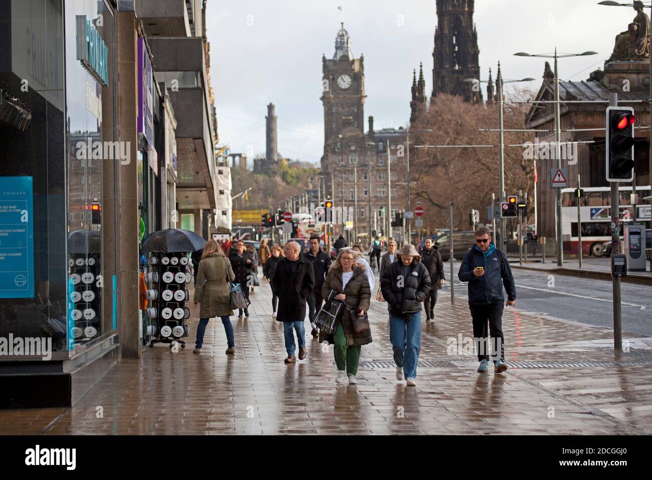 Princes Street and Calton Hill, Edinburgh, Scotland, UK. 21 November ...