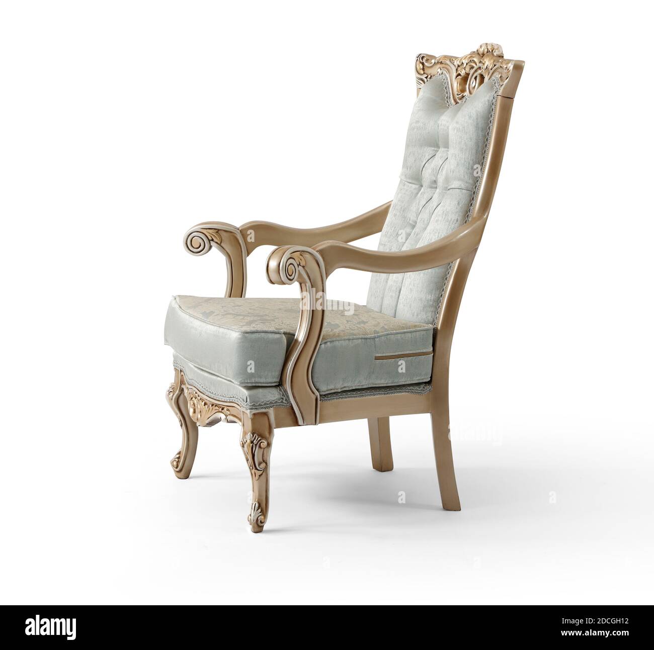 Classic single sofa isolated on white background. side view Stock Photo ...