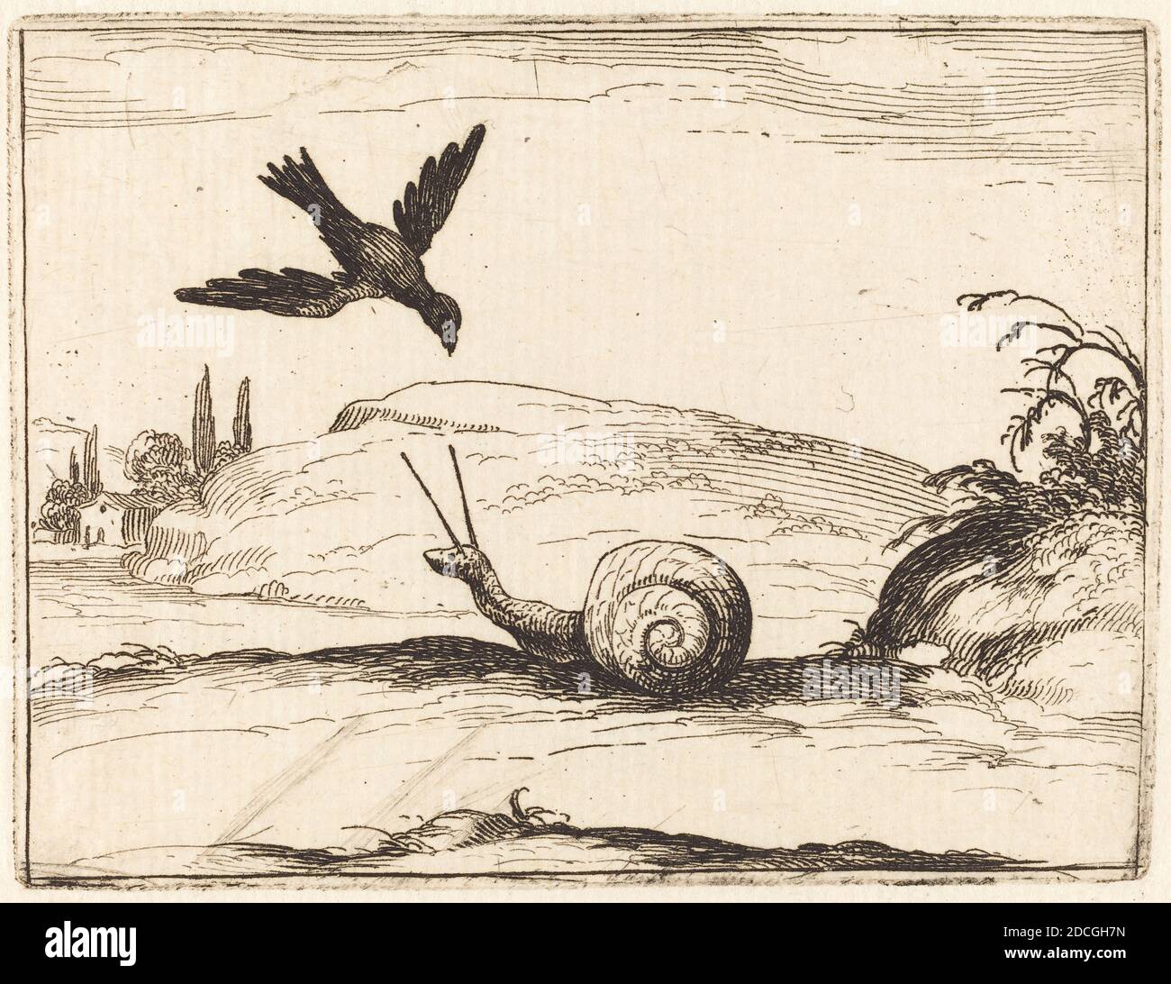 Jacques Callot, (artist), French, 1592 - 1635, Crow and Snail, The ...